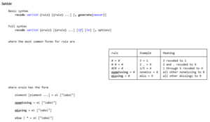 Using recode and recast in Stata